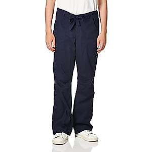 KOI James Elastic Men's Scrub Pants with Zip Fly and Drawstring Waist, Navy, Medium/Short