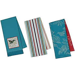 Hummingbird Kitchen Towels | Set of 3 Cotton Decorative Towels for Dish and Hand Drying | 18 inch x 28 inch
