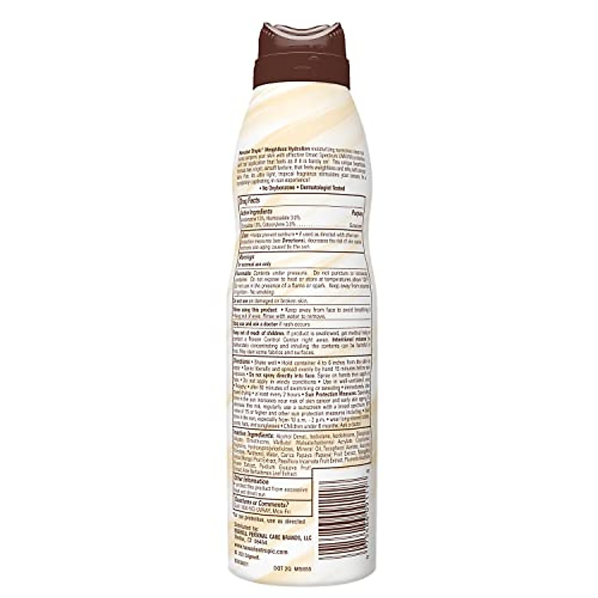 Hawaiian Tropic Weightless Hydration Clear Spray Sunscreen SPF 15, 6oz | Hawaiian Tropic Sunscreen SPF 15, Sunblock, Oxybenzone Free Sunscreen, Spray On Sunscreen, Body Sunscreen Spray, 6oz