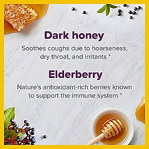 Zarbee's Adult Daytime Cough Syrup + Immune With Honey, Real Elderberry, Vitamin C, D & Zinc For Immune support, Drug & Alcohol-Free, Gluten-Free, Ages 12+, Natural Berry Flavor, 8 Fl. Oz,Liquid