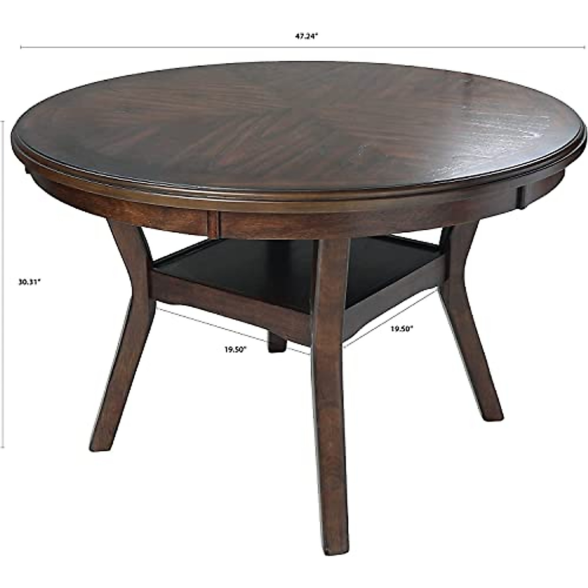 New Classic Furniture Mitchell 5-Piece Dining Set with 1 Table and 4 Chairs, Brown Cherry