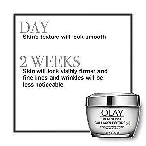 Olay Regenerist Collagen Peptide 24 Face Moisturizer Cream with Niacinamide for Firmer Skin, Anti-Wrinkle Fragrance-Free 1.7 oz, Includes Olay Whip Travel Size for Dry Skin
