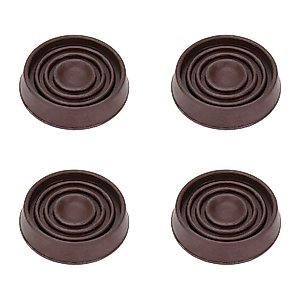 Semetall Furniture Caster Cups 4 Pack 1.5" Round Rubber Furniture Pads and Furniture Floor Protectors(Dark Brown)