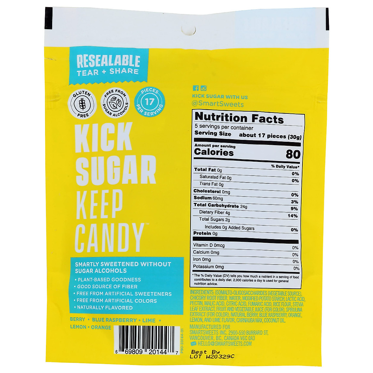 SMART SWEETS Sour Blast Buddies, 5.3 OZ