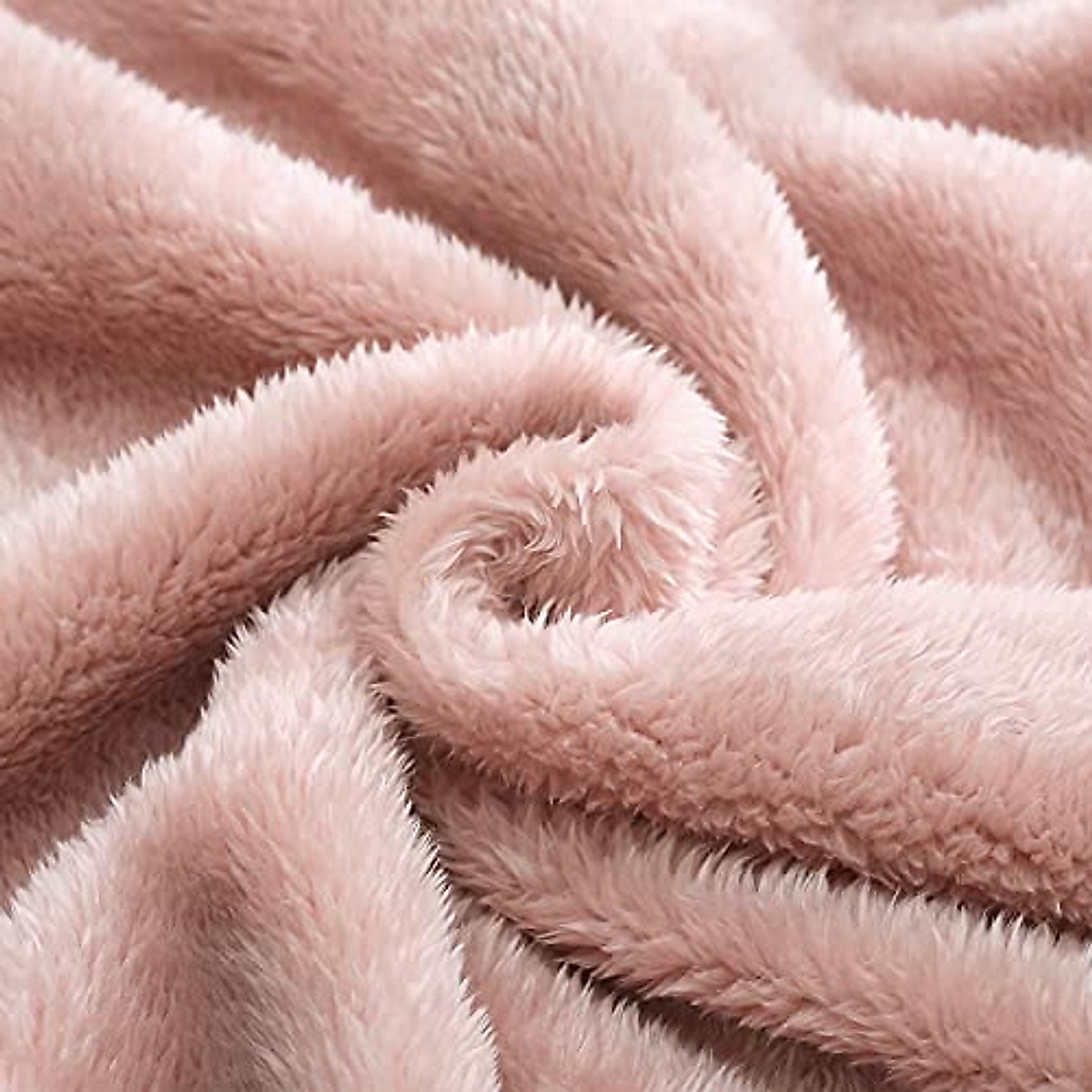 Exclusivo Mezcla Plush Fuzzy Fleece Throw Blanket, Super Soft, Fluffy and Warm Blankets for Couch, Bed, All Season Use (30x40 Inches, Dusty Pink)