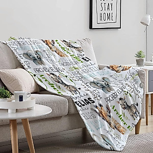 Personalized Baby Blanket,Custom Animal Blanket with Name, Super Soft Throw Blanket for Newborns Shower Birthday, Gifts for Boys and Girls 40"x30" XSmall for Toddler