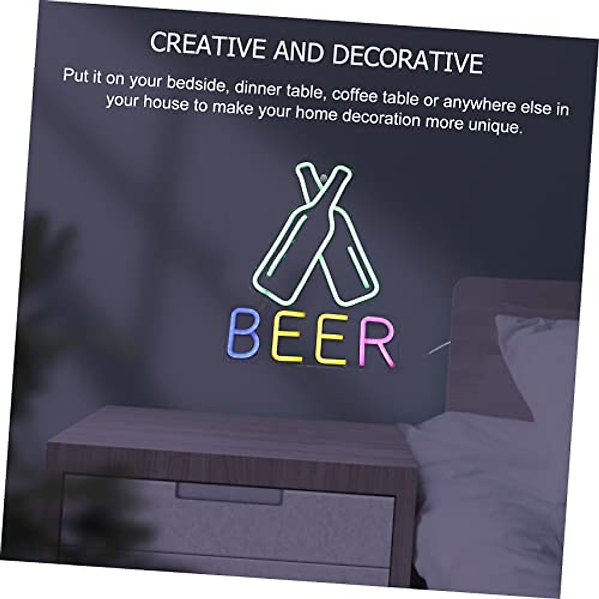 Angoily Neon Lights Bar Night Light Wine Neon Sign Led Neon Sign Led Neon Light Led Decor Beer Neon Light Usb Led Bedroom Decor As Transparent Backplane Decorative Lights White Shine