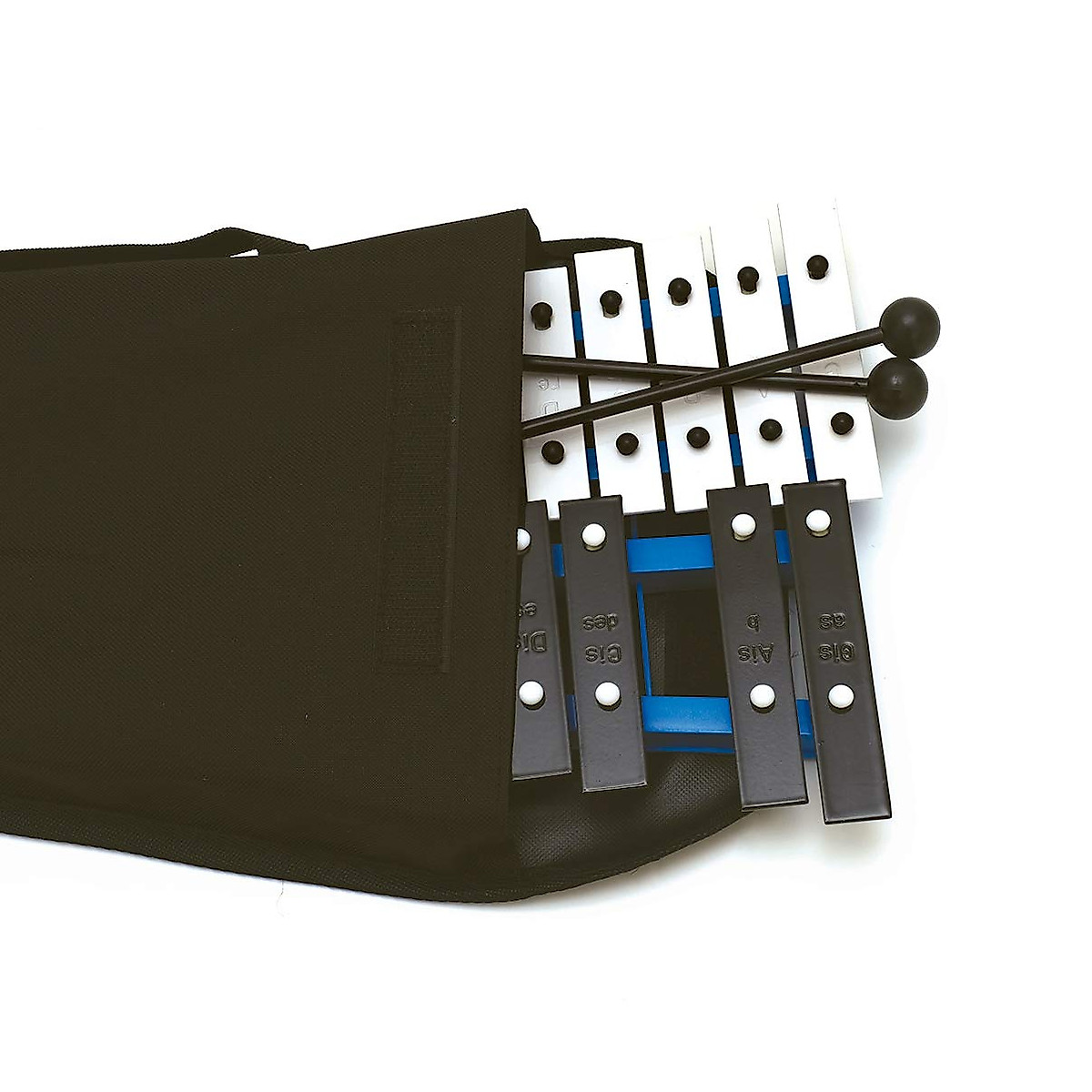 Professional Blue Plastic Soprano Glockenspiel Xylophone with 27 Metal Keys & Notes Engraved into Keys - Includes 2 Plastic Beaters