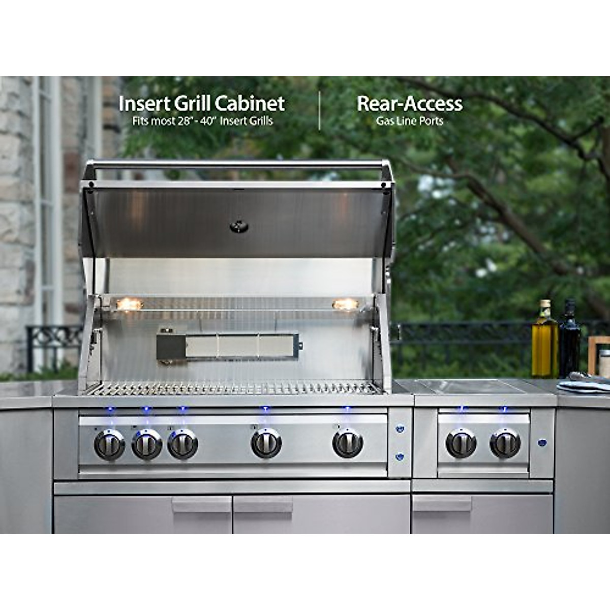 NewAge Products Inc. Outdoor Kitchen Classic 64" W x 24" D 3 Piece Set, Stainless Steel, 65067