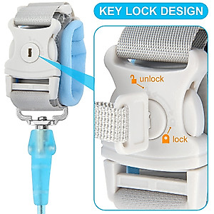 Blisstime Toddler Leash, 【2 Pack】Kid Leash Anti Lost Wrist Link with Key Lock Upgraded Baby Leash with Safety Wristband Rope for Babies Toddlers Child Kids