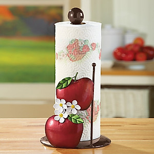 Collections Etc Metal Apple Blossom Paper Towel Holder