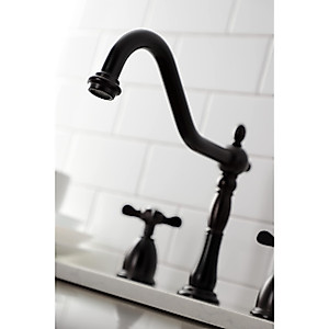 Kingston Brass KB1795BEXLS Essex Widespread Kitchen Faucet, 8-1/4 inch in Spout Reach, Oil Rubbed Bronze