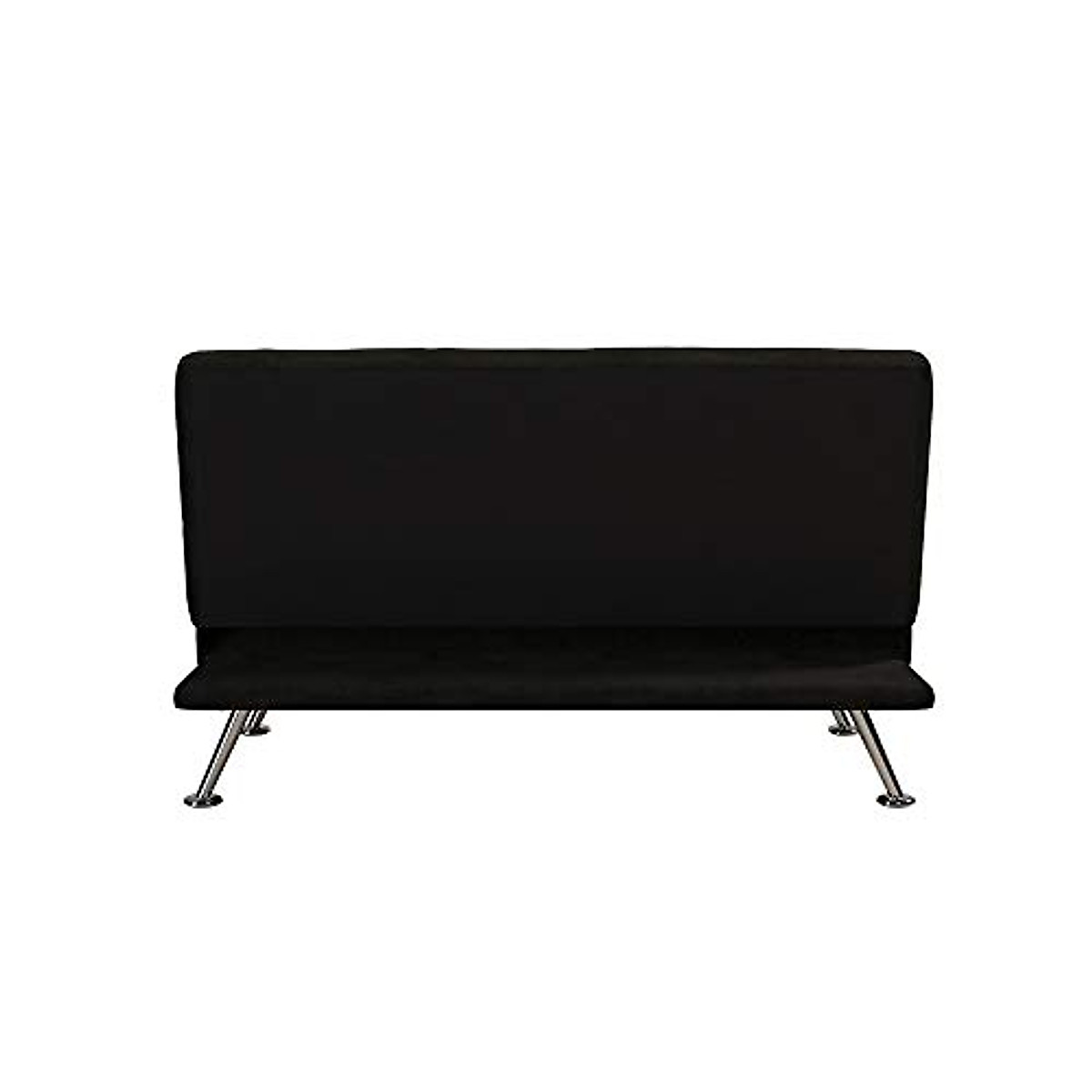 DHP Ariana Kids Sofa Futon, Black, Mid-Century Modern Design, Converts to Bed, Fun Colors, Easy to Clean
