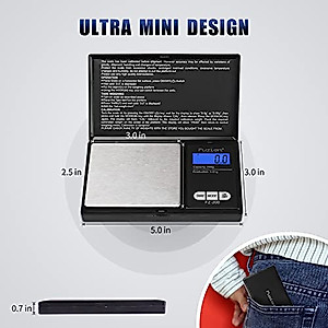 Fuzion Digital Pocket Scale, 200g/0.01g Gram Scale, Mini Scale Gram and Ounce, Small Food Scale, Herb Scale, Jewelry Scale Portable Scale with Tare, Stainless Steel, LCD