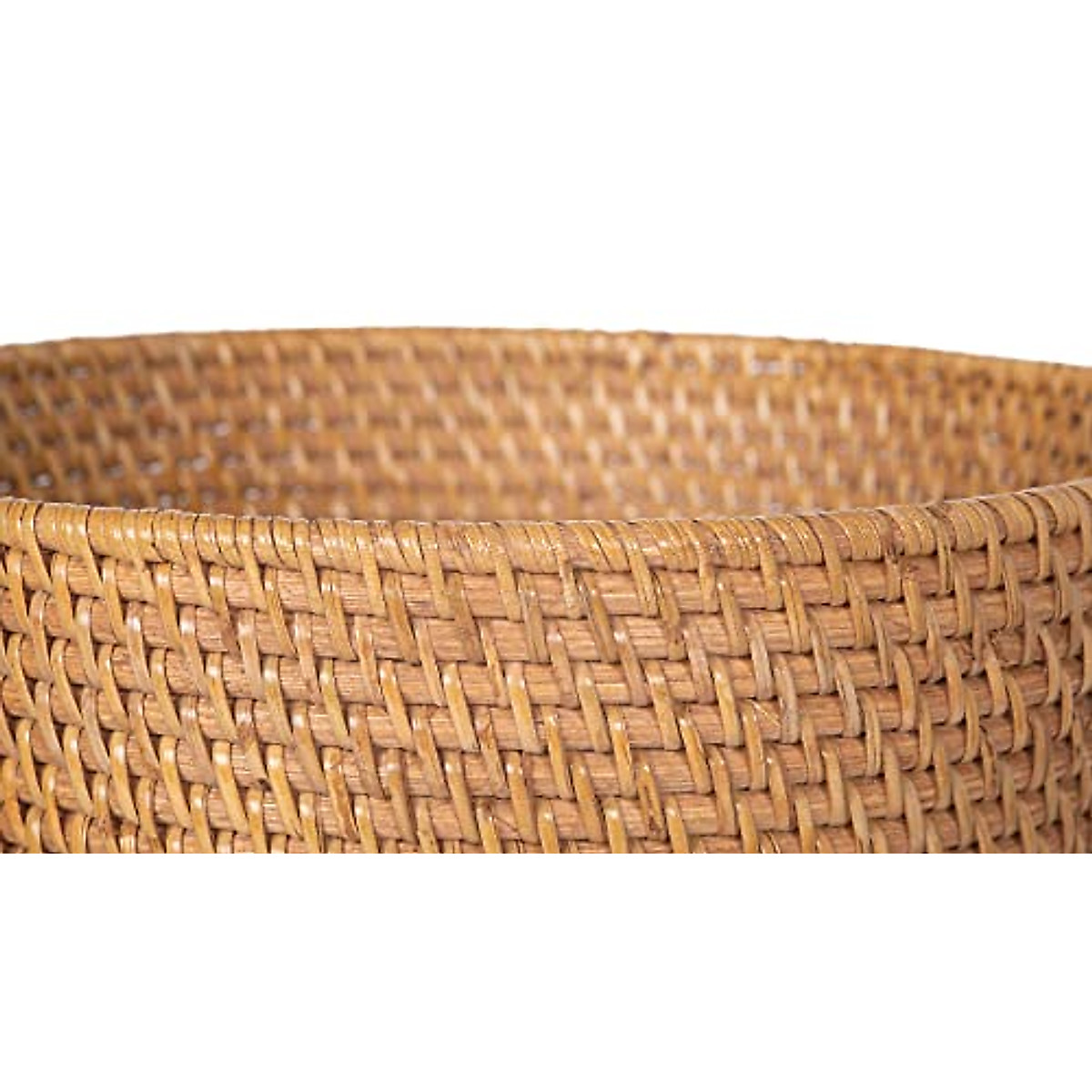 Kouboo Loma Round Rattan Paper Waste Basket (Honey-Brown)
