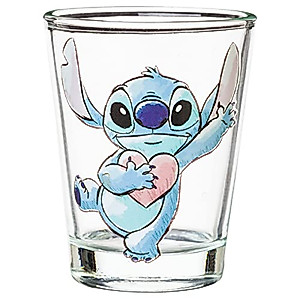 Silver Buffalo Lilo and Stitch Props 4-Pack Mini Glass Set, 1.5 Ounces