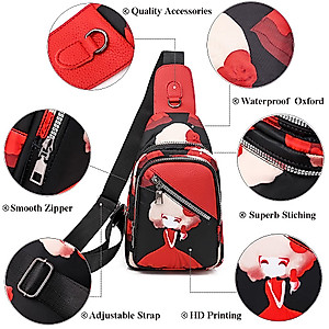 RTGGSEL Boho Ethnic Women's Waterproof Oxford Sling Shoulder Bags Girls Travel Crossbody Chest Bag Ladies Fishing Hiking Daypack (Boho Elephant)