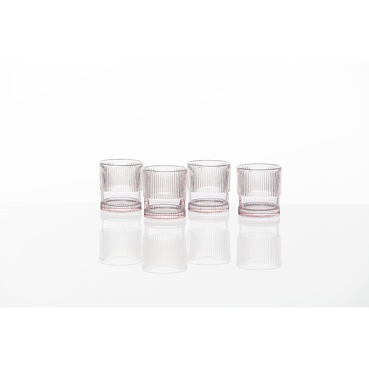 Fortessa NoHo Collection Set of 4 Cocktail Glass, 4 Count (Pack of 1), Pink