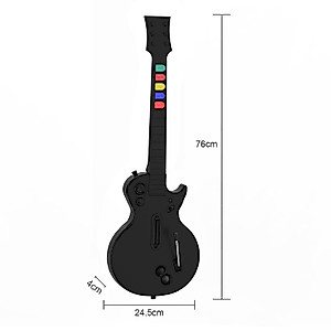 NBCP PC Guitar Hero Controller, Wireless PS3 Guitar Hero with Dongle for PC,Playstation 3 Guitar Hero Rock Band Would Tour Clone Hero Games - Black