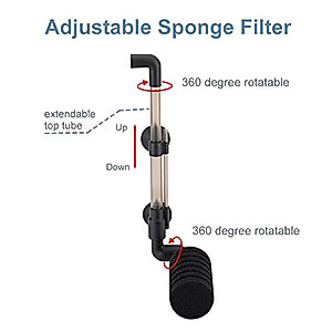 hygger Aquarium Single Sponge Filter for Small Fish Tank 5-15 Gallon