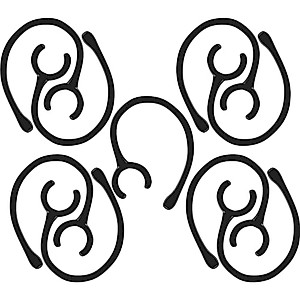 Ear Hooks for Wireless Headset 10mm Large Clamp Holder Clips, Replacement Ear Loops Earpiece Accessories, Black, 9 Pack