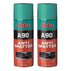 Akfix A90 Universal Splatter Guard - Welding Accessories, Non-Flammable Anti Splatter Spray for Nozzle, Tip and Automatic&Semi-Automatic Welding | 2 Pack, Can, 12 Oz.