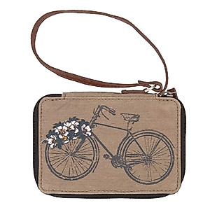 Mona B. Recycled, Upcycled Vintage Bike Canvas Collection with Vegan Leather Trim (Trust The Journey-Wallet)
