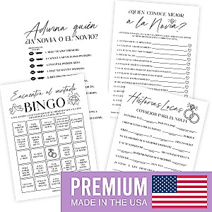 Minimalist Spanish Bridal Shower Games 20 Guests - Juegos Para Despedida De Soltera En Español, Wedding Shower Games, Bridal Shower Bingo In Spanish, Popular Bridal Shower Games Spanish Edition