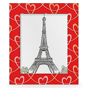 cfpolar Red Heart Wooden Picture Frames, 8x10 Photo Frames for Tabletop Desk Display Home Office Bedroom Living Room Decor, Ideal Gift to Family Friends