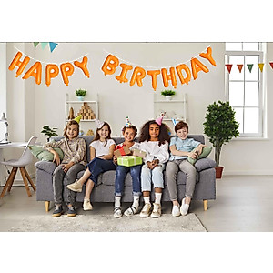 Orange Birthday Balloon 16inch Happy Birthday Party Decorations Foil Balloons for Birthday Party Supplies
