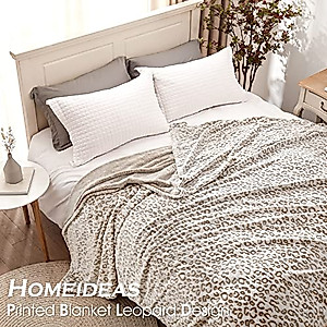 HOMEIDEAS Fleece Flannel Printed Blanket Twin Size, 61X80 Inches Soft Lightweight Microfiber Throw Blanket for Couch/Sofa/Bed for All Season,Brown Leopard/Cheetah