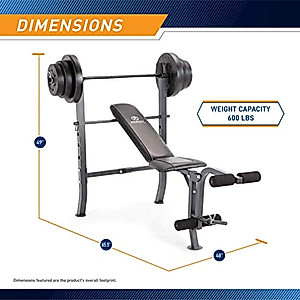 Marcy MD-2082W Diamond Elite MD Standard Bench with 100 lb. Weight Set