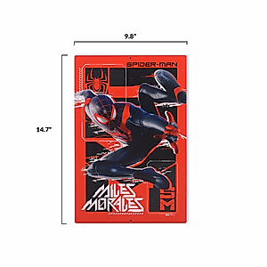 Marvel Spider-Man Miles Morales Metal Sign - Classic Miles Morales Wall Decor for Man Cave, Bedroom or Movie Room