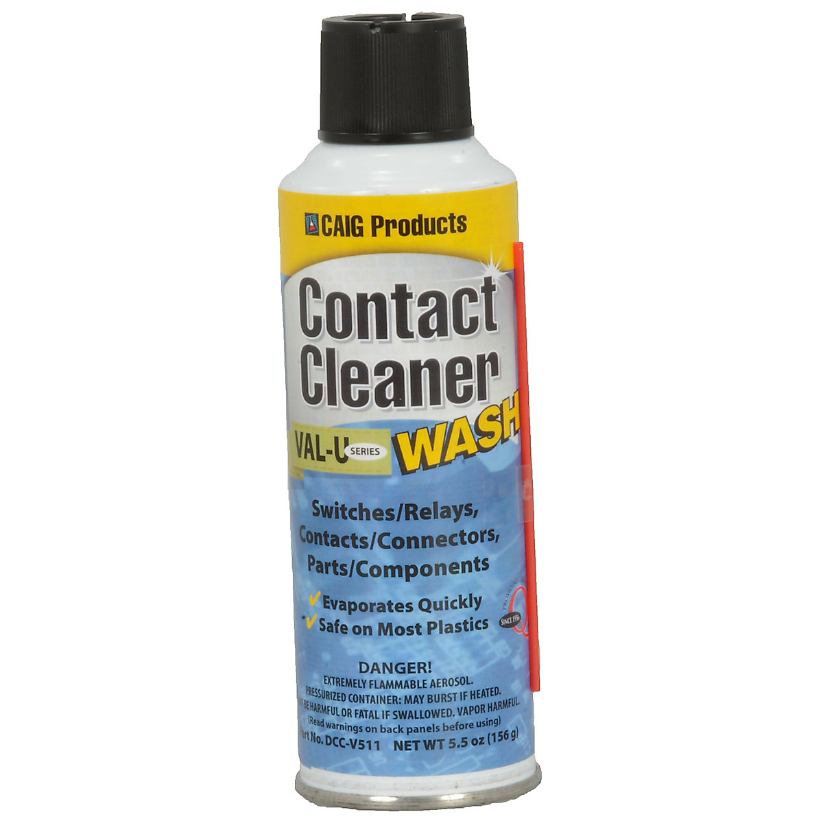 Caig Labs/Deoxit DCC-V511 Contact Cleaner Wash 5.5oz Aerosol Can Non-Corrosive Fast-Drying