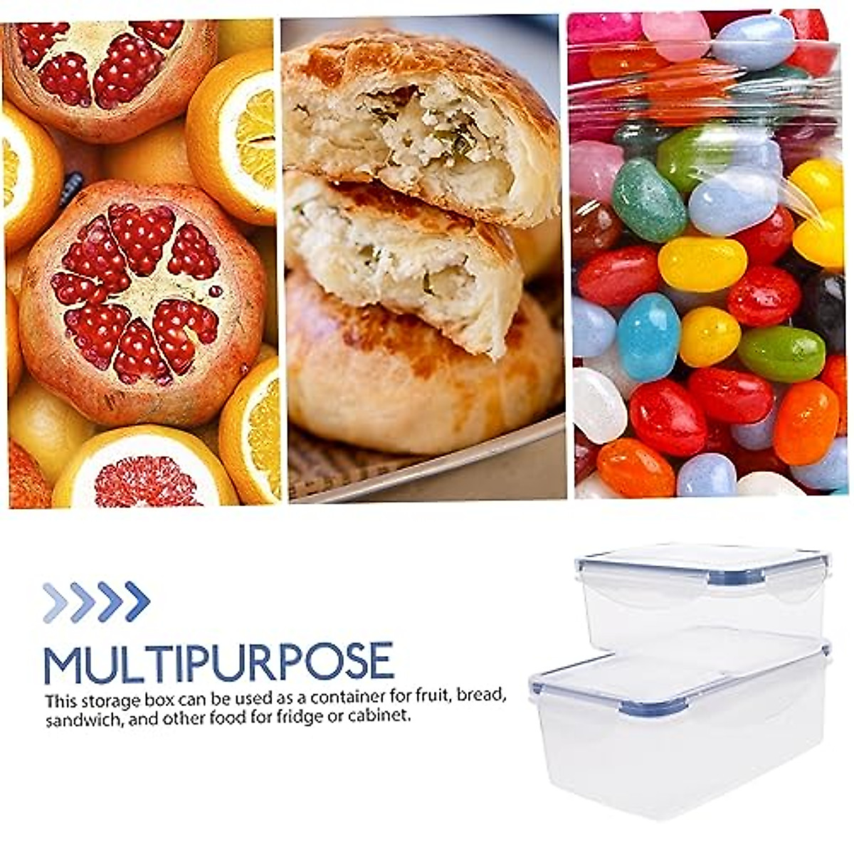 IMIKEYA 4-piece Pp Material Airtight Food Storage Containers with Lids for Sandwiches Snacks