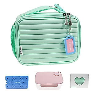 DWBAG Insulated Lunch Bag for Women/Men - Reusable Lunch Box for Office Work Picnic Beach - Leakproof Cooler Bag Freezable Lunch Bag for Adult - Light Green.
