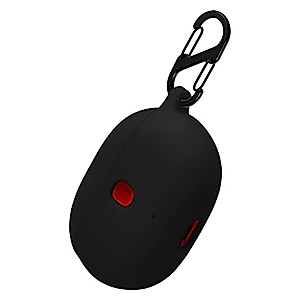 Geiomoo Silicone Cover Compatible with BeatsStudio Buds, Portable Scratch Resistant Carrying Case with Carabiner (Black)