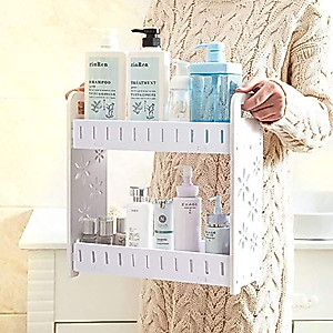 2 Tier Bathroom Organizer Countertop, White Corner Skincare Storage Shelf Cosmetic Organizer Holder, Counter Vanity Tray for Kitchen
