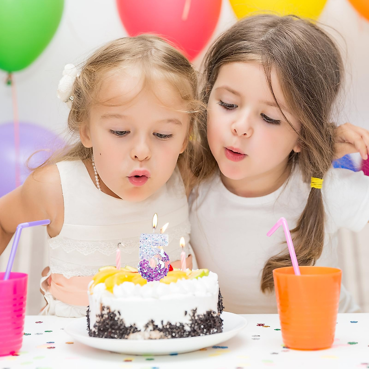 Birthday Candles Number 10 Candle, Butterfly 10th Birthday Decorations for Women/Girl, Purple Happy Birthday Candle for Cake, Handmade Sequin Numeral Candle Wedding Cake Topper Anniversary Party Decor