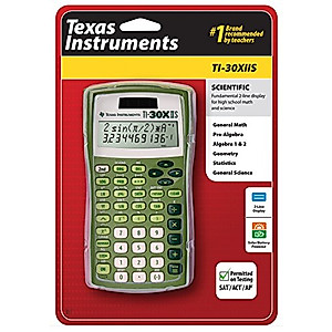 Texas Instruments TI-30X IIS 2-Line Solar/Battery-Powered Scientific Calculator, Lime Green
