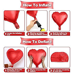 Pink Red Heart Ballloons,12Pcs 18 Inch Light Pink Foil Mylar Love Heart Shaped Balloons for Valentines Day Birthday Wedding Engagement Anniversary Party Graduation Baby Shower Decorations