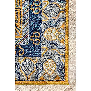 nuLOOM Motif Border Area Rug, 5' x 7' 5", Yellow