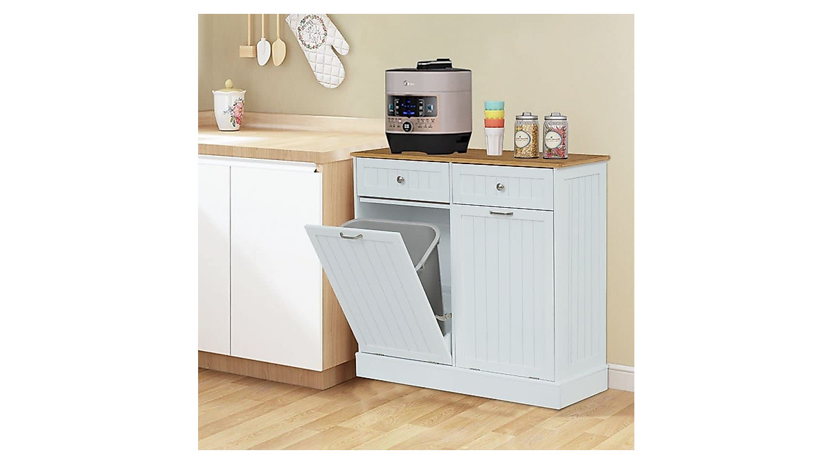 Kinbor Double Tilt Out Trash Cabinet - Kitchen Storage & Hideaway Bin