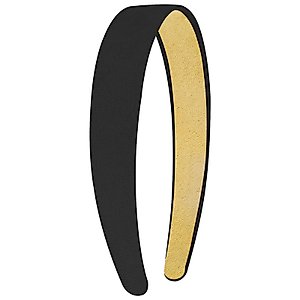Wecoe Black Headband Women 1 Inch Sueded Like Headband Non Slip Fashion Solid Plain Headband Hair Band DIY Halloween Christmas Costume Hair Accessories for Women Girls Diademas Para Mujer Gifts