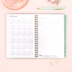 Blue Sky 2023-2024 Academic Year Weekly and Monthly Planner, 5" x 8", Frosted Flexible Cover, Wirebound, Laurel (144724)
