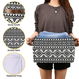 UOYO Aztec Storage Basket, Ethnic Zigzag Collapsible Storage Cube Bin Kids Toys Large Storage Organizer for Closet Shelf Nursery Bedroom Office Decor 2 Pack