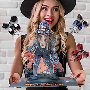 Airpark Pop Up Halloween Cards Zombies Scary 3D Greeting Cards 15" Paper Cards for Birthday, Holiday Gifts Happy Halloween Decorations Card for Kids Boy Girl Trick or Treat with Butterflies