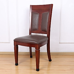 Ezprotekt 24 Pcs Square Chair Leg Floor Protectors with Felt, Silicone Felt Furniture Pads for Hardwood Floor, Dining Table Leg Caps Covers No Scratches and Noise (L Fit: 1-1/10" to 1-3/10", Black)