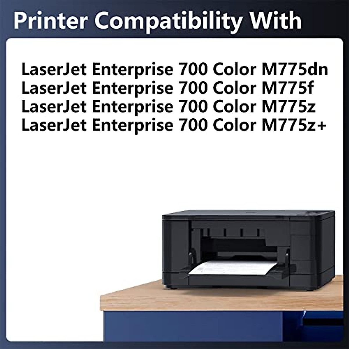 651A CE340A CE341A CE342A CE343A Toner Cartridge for HP, Compatible Laserjet Enterprise 700 Color M775dn M775f M775z M775z+ Printer Black*2