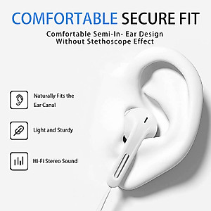 [2 Pack] Earbuds/Earphones, Wired Headphones, 3.5mm in-Ear Wired Earbuds with Built-in Microphone & Volume Control Compatible with iPhone 6s plus/6/5s/5c/iPad/S10 Android Mostl 3.5mm Audio Devices